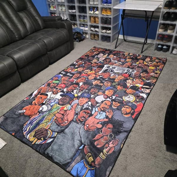 Music Rug, Rap Singer Rug, Personalized Rug, Area Rug, Housewarming ...