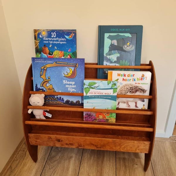 Personalized Bookshelf for Kids, Montessori Book Storage, Childrens ...