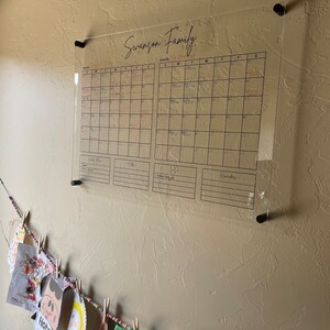 PERSONALIZED Acrylic To-do Planner Wall Calendar Dry Erase - Etsy
