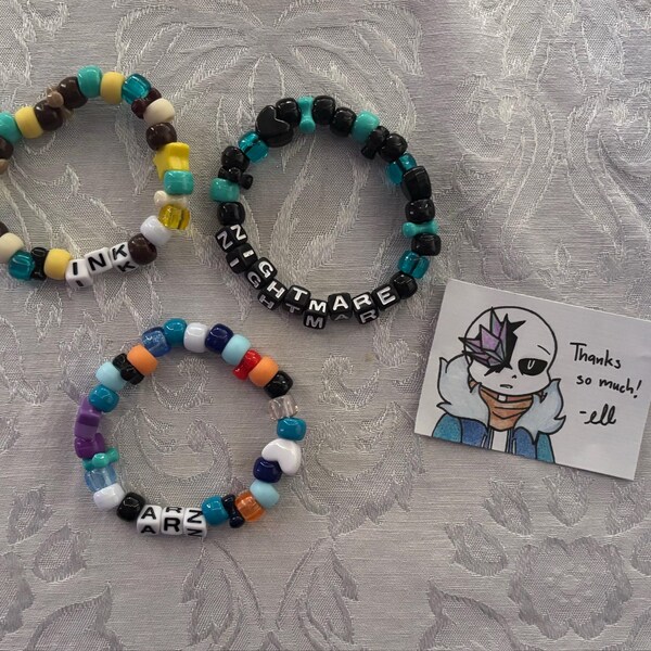Undertale AU Inspired Handmade Character Kandi Bracelets + Custom AU ...