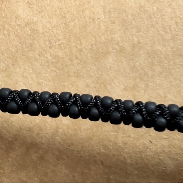 Black Macrame Bracelet for Men, Men's Bracelet With Toho Beads ...