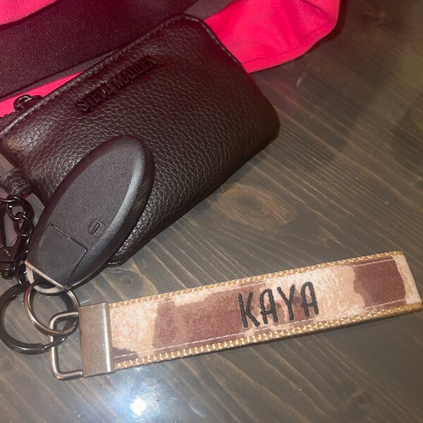 Personalized Key Fob Keychain Custom Embroidered Name Keychain Strap ...