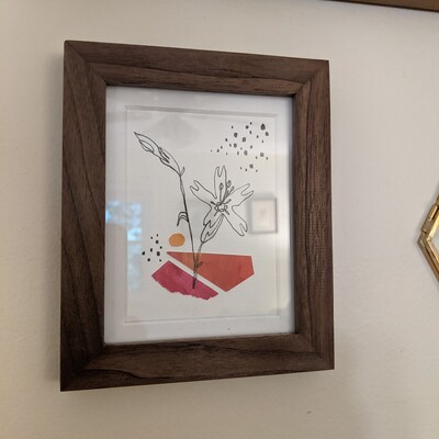 Natural WALNUT Picture Frame in Peewee Style Choose Your Size: 3x3 up ...