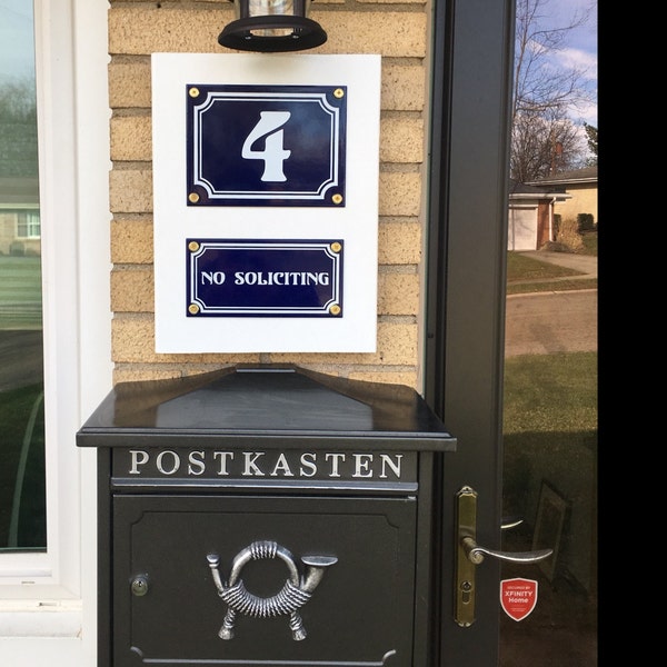 French Enamel House Number Sign 6" X 7.9" *made to Order*, Genuine ...