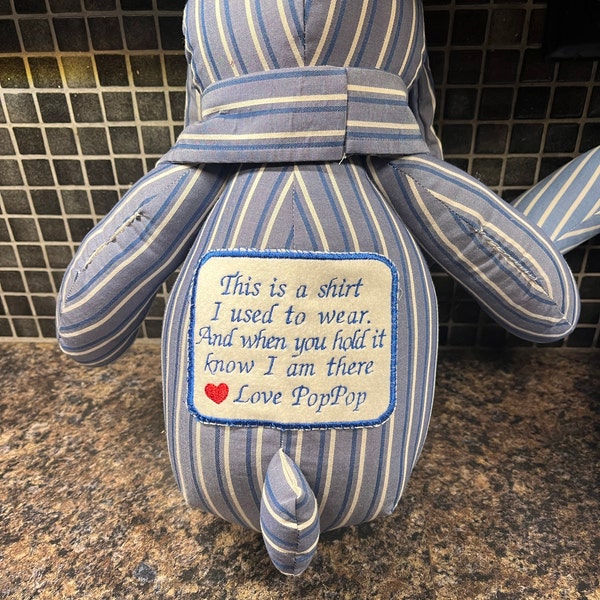 Personalised Memory Embroidery Bereavement Patch for a Memory Pillow ...