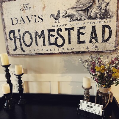 Homestead Farmhouse Sign Home Decor Family Farm Sign Industrial Print ...