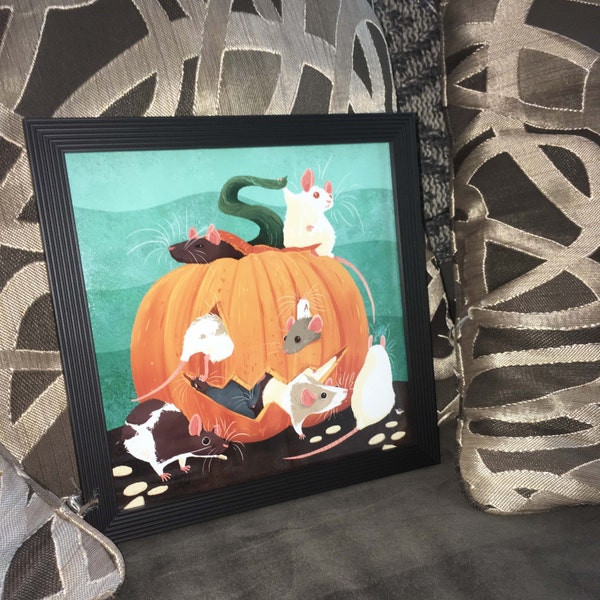 Rat-o-ween 8x8 Art Print - Etsy