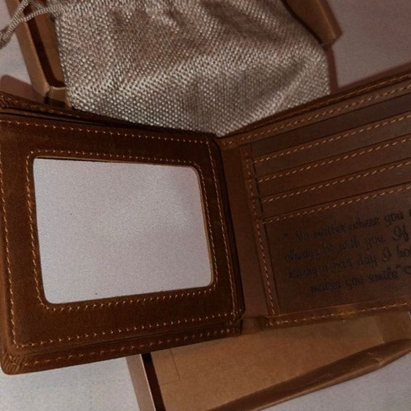 Handwriting Men's Wallet, Engraved Memorial Signature Wallet, Groomsmen ...