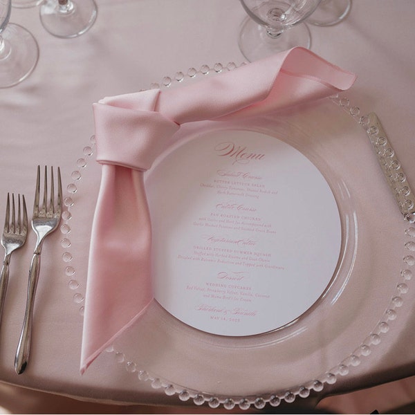 SAMPLE Round Menu - 8 Inch Round Wedding Menu - Etsy