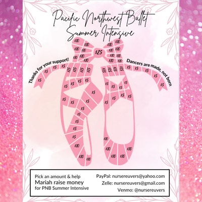 UNIQUE BALLET Fill in Game Board Fundraiser Editable Dance Fundraising ...