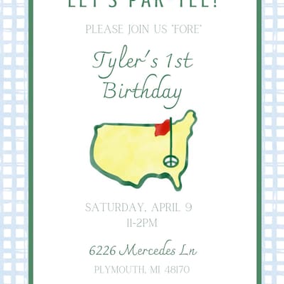 Editable Masters Party Birthday Invitation Template Digital Download ...