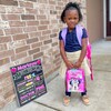 Editable Pink First Day of School Chalkboard Sign, Reusable First Day ...