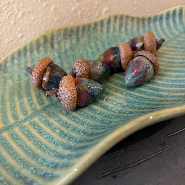 Acorns Fall Pottery Ceramic Harvest Decor Wedding Party Favors ...