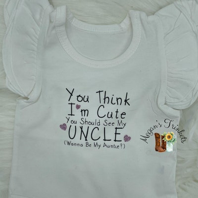 Cute Uncle Svg, Baby Svg, Baby Bib Svg, You Think I'm Cute Svg, Single ...