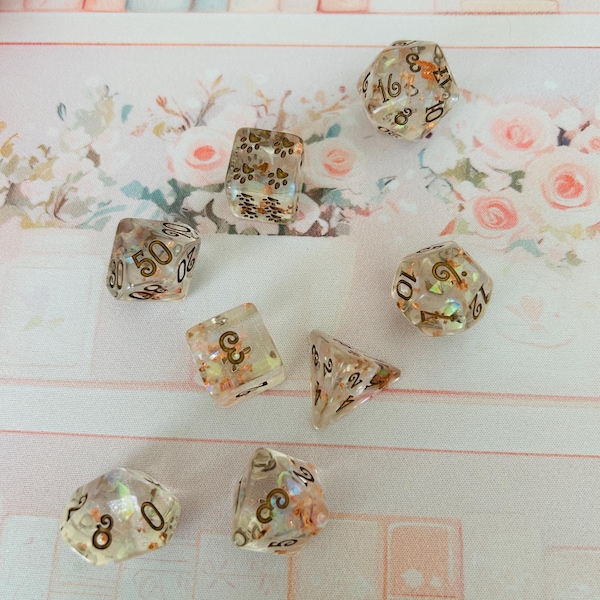 Pine Cone and Feather Wisps Dnd Dice Set, Polyhedral Dice, D&D Dice ...