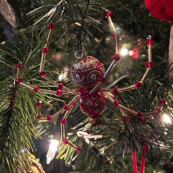 Beaded Spider, Christmas Spider Ornament, Beaded Spider Ornament - Etsy