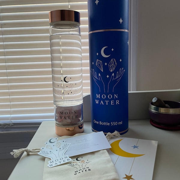 Stainless Steel Crystal Moon Water Bottle - Etsy