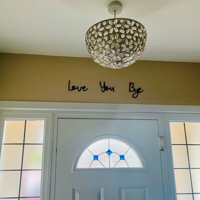 Love You Bye Wooden Script Sign Entryway Hallway Sign Letters Painted ...