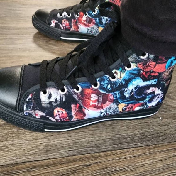 Horror Movie Character High-top Sneakers: Halloween Fashion Shoes - Etsy