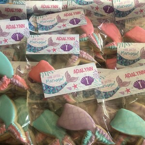 Mermaid Treat Bag Topper Label Under the Sea Mermaids Treats Candy ...