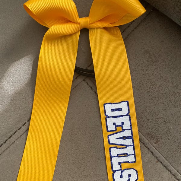 Custom College Cheer Bows Designed in Your Team Colors. Writing on ...