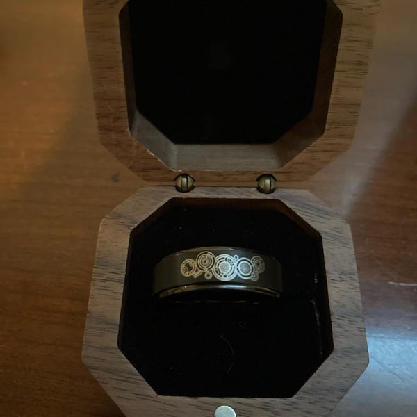 Black Wedding Ring Circuit Board Design 8mm Black Hammered Tungsten ...