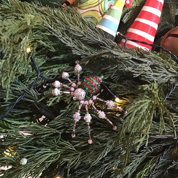 Beaded Spider, Christmas Spider, Christmas Ornament - Etsy