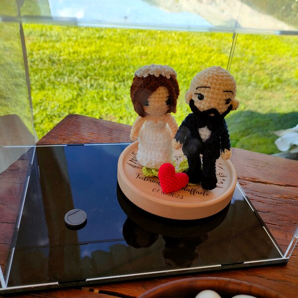 Wedding Topper Cake - Crochet Character Bride and Groom - Cake Topper ...