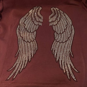 Large Angel Wing Rhinestone Iron on Hotfix Transfer Bling DIY - Etsy