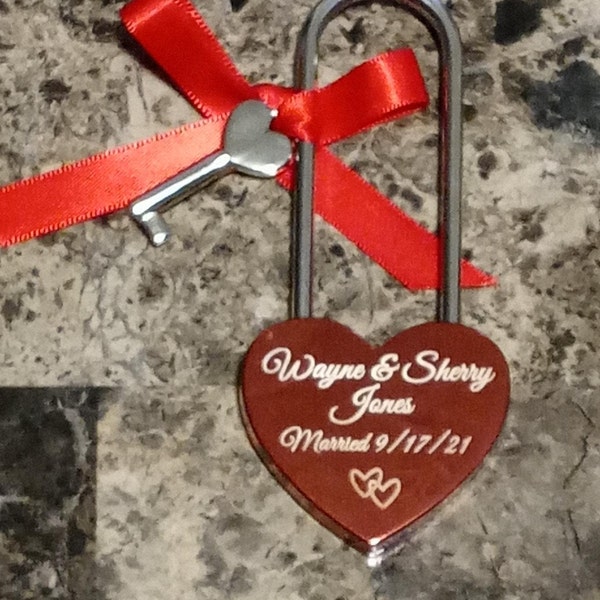 Personalized Love Lock Custom Wedding Gift for the Couple, Engraved ...