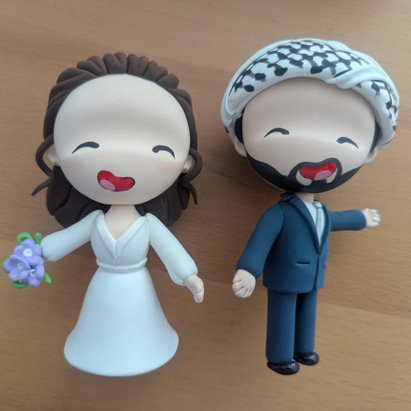 Wedding Cake Topper Chibi | Kawaii Bride and Groom Cake Topper ...