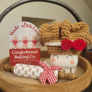 Gingerbread Mini Wood Rolling Pin Christmas Tier Tray Decor - Etsy