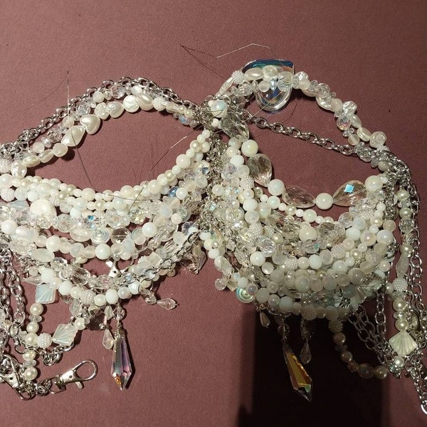 Spring Flower Beaded Bralette, Flower Bouquet Themed, Body Jewelry Set ...