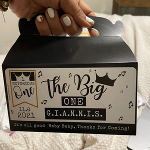 NOTORIOUS Big ONE Crown Birthday Party Goody Loot Boxes Favors - Etsy