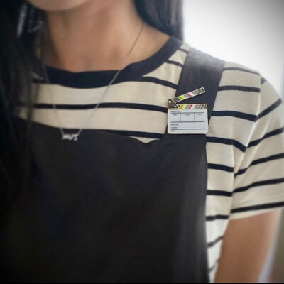 MOVABLE Film Slate Enamel Pin blank by Chloe Cruz - Etsy