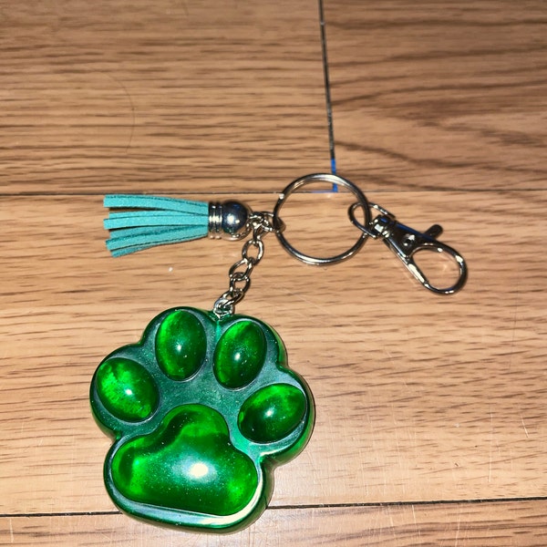 Paw Print Keychain - Etsy