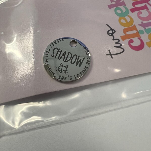 Personalized Cat Name Tag, Cute Simple Cat Name Tag, Personalised Pet ...