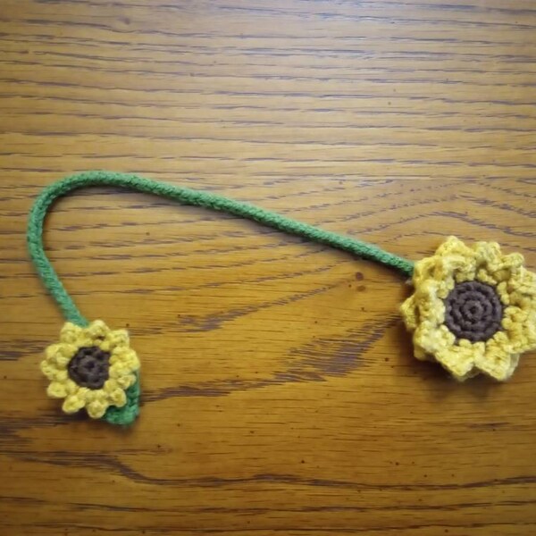 Sunflower Crochet Bookmark Pattern, Golden Sunflower Bookmark, PDF ...