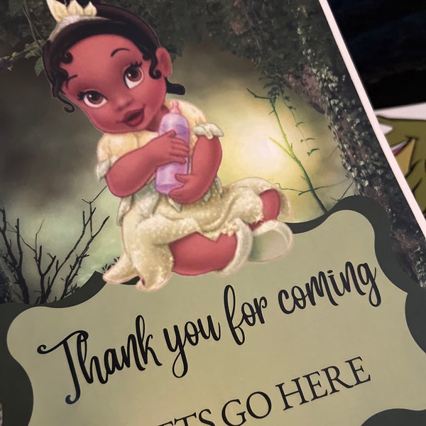 Princess Tiana Favors Sign, Please Take a Favor, Sweet Treats Sign ...