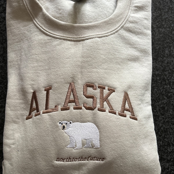 ALASKA EMBROIDERED SWEATSHIRT Alaska Inspired Sweatshirt Alaska ...