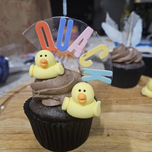 Duck 3D Cupcake & Cake Toppers (sm), Rubber Ducky Cake Decorations ...