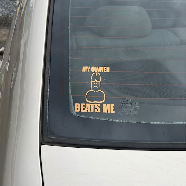 My Owner Beats Me * Car Decal * Funny Decal * Inappropriate Humor - Etsy
