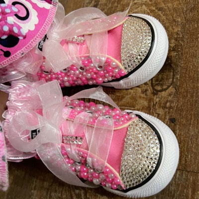 All-star Low Top Pink Girl Converse, Bling Converse, First Birthday - Etsy