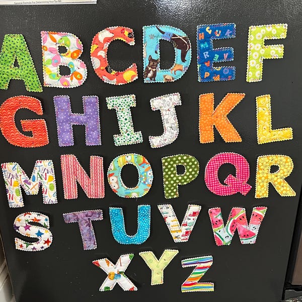 Name Magnet Letters or Alphabet Add-on Letters (set of 8) - Fabric With ...