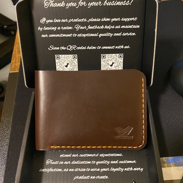 Handmade Full Grain Leather Wallet, Personalized Anniversary ...