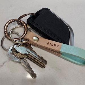 Custom Leather Keychain, Personalized Leather, Coordinates Key Ring ...