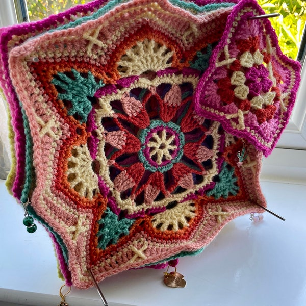 Persian Tiles Crochet Blanket Pattern & Yarn Pack: Marrakesh Colorway ...