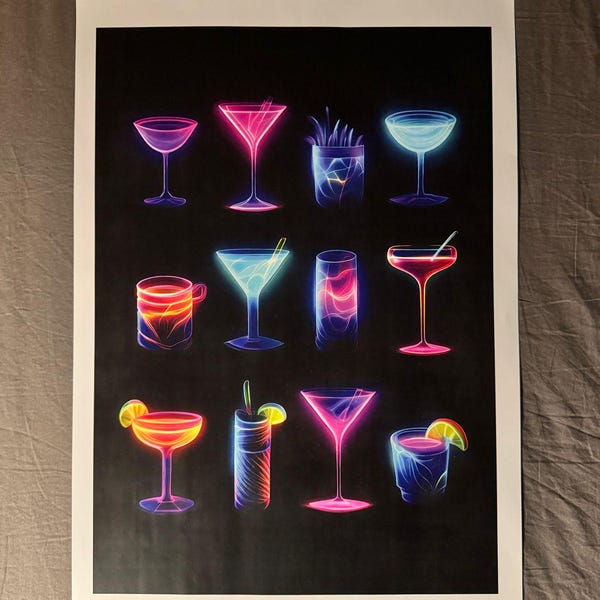 High Resolution Digital Printable Neon Poster - Etsy
