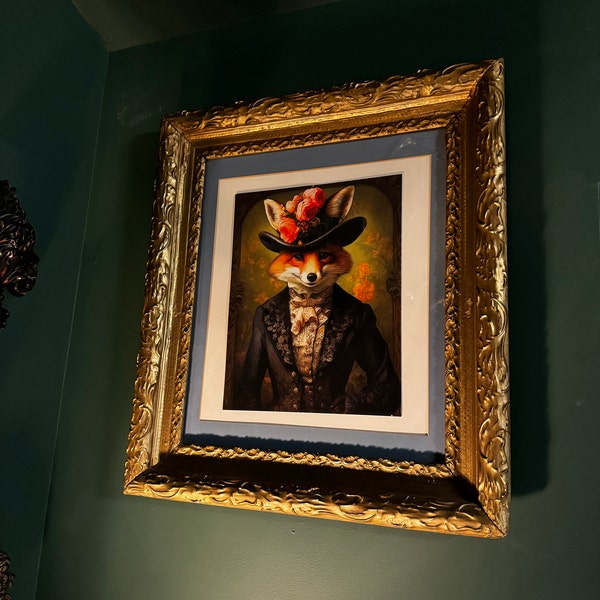 Victorian Fox Vintage Wall Decor Print - Etsy