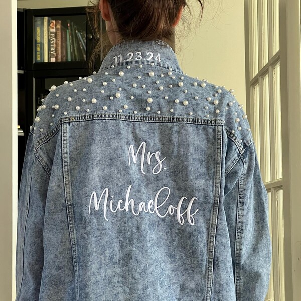 Embroidered Bride Denim Jacket, Bride Jean Jacket, Future Mrs Jacket ...